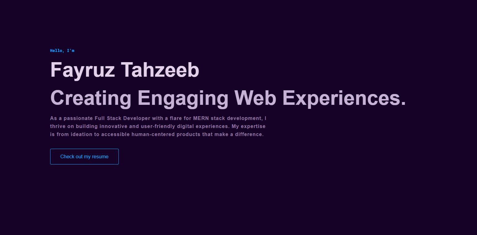 Tahzeeb Rahman | Full Stack Developer